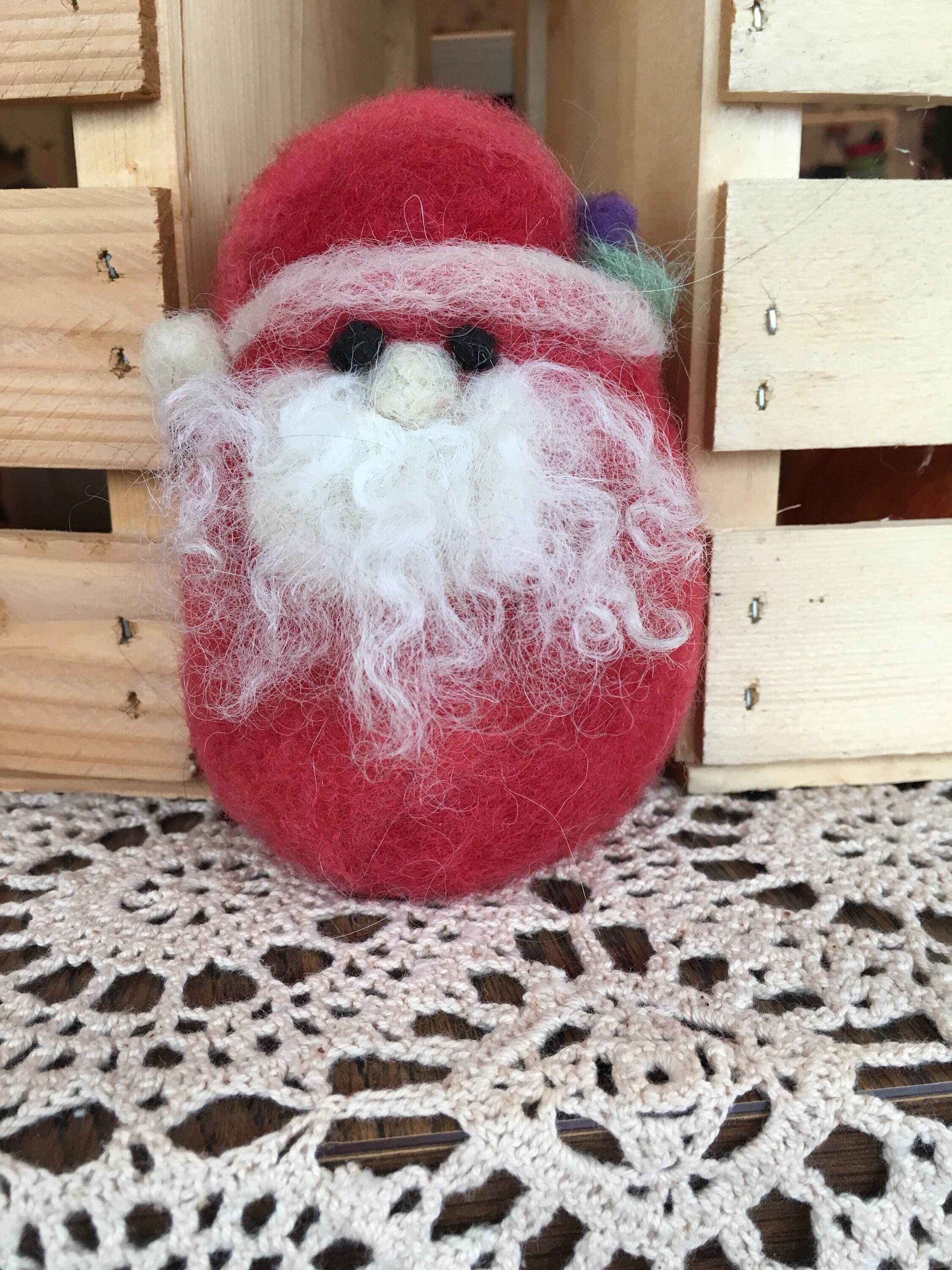 Felted Miniature Santa Clause, Felted Santa, Alpaca, Wool Blend, Needle ...
