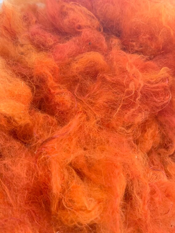 Orange Alpaca Fiber Dyed Materials Roving etna.com.pe
