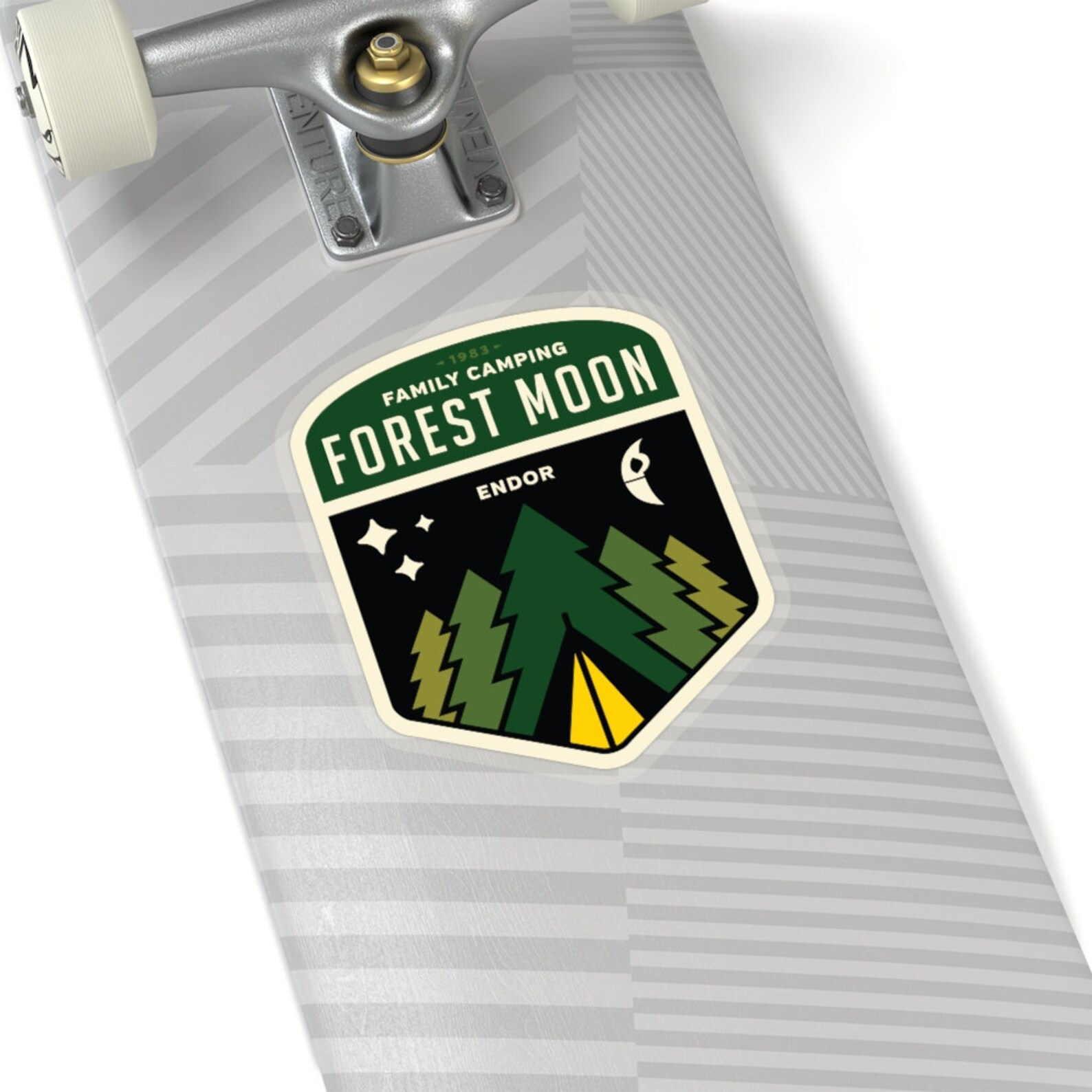 Forest Moon Kiss-cut STICKER / Camping / Transparent or White | Etsy