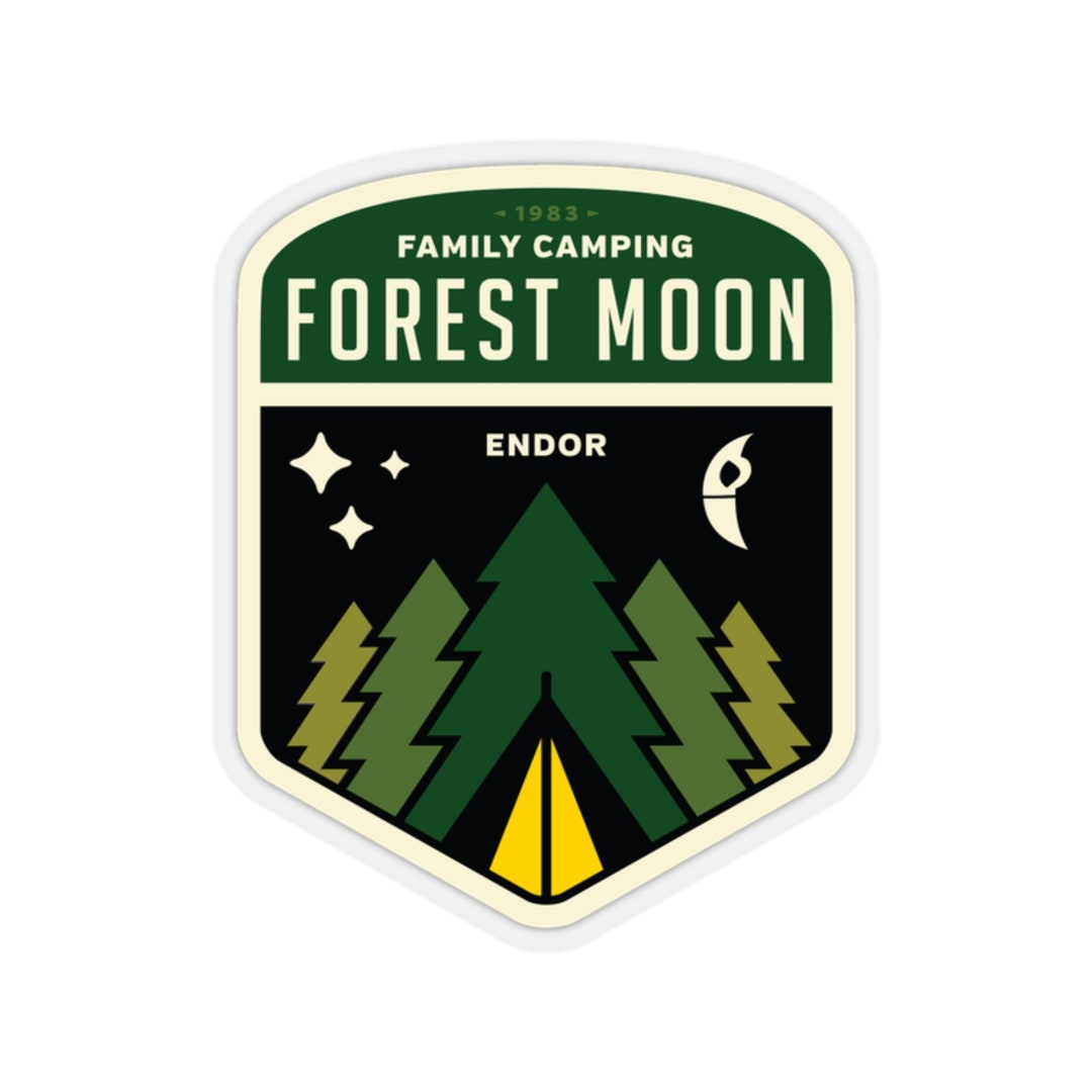 Forest Moon Kiss-cut STICKER / Camping / Endor / Transparent or White ...