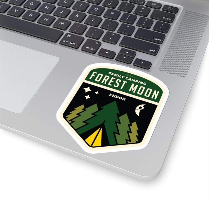 Forest Moon Kiss-cut STICKER / Camping / Transparent or White | Etsy