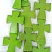 1 STRAND - Green Cross Beads, Large Crosses, 50x40mm Magnesite Crosses ...