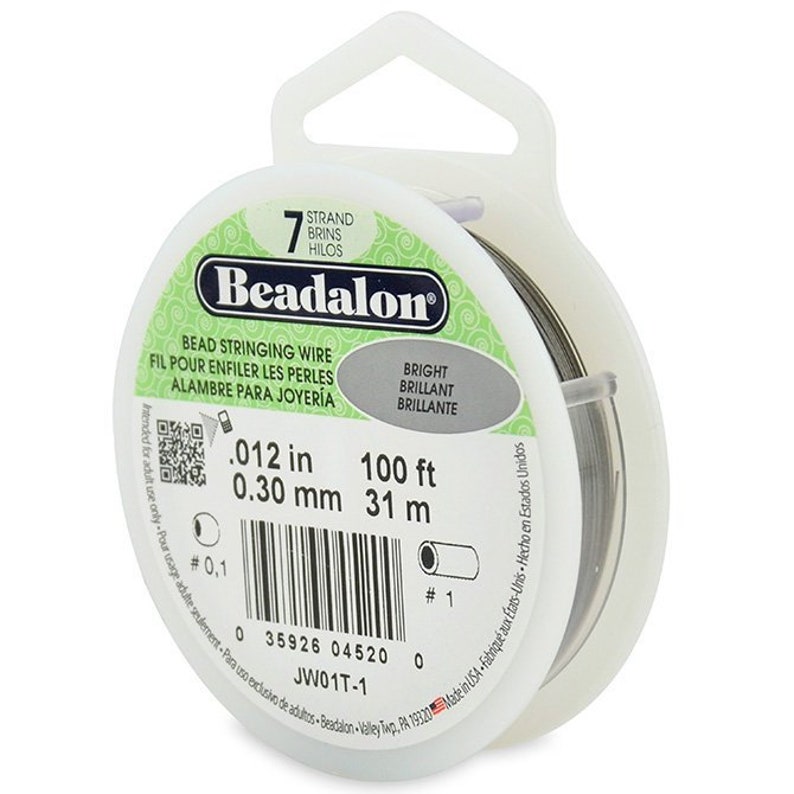 Beadalon 7 Strand Beading Wire .012 100ft Spools Beading String ...