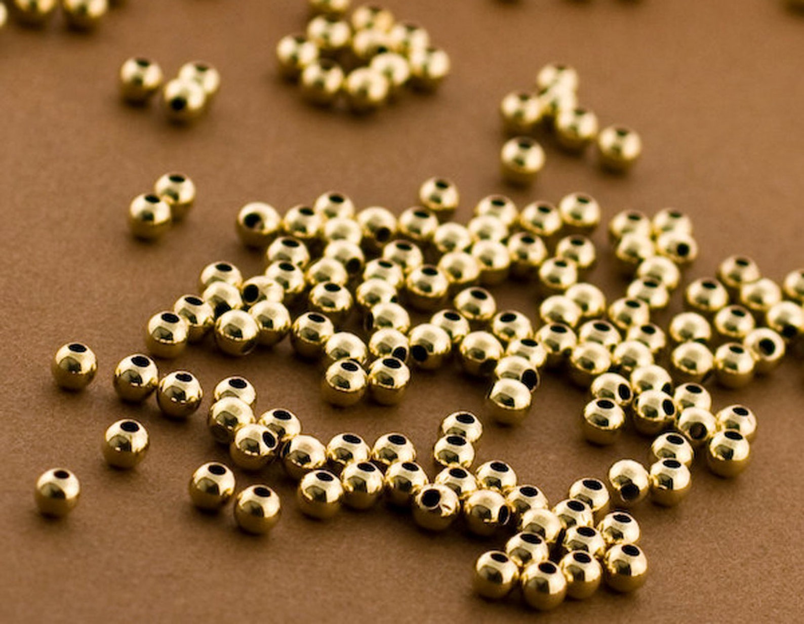 2mm Gold Filled Round Beads, 1000pc, Gold Filled Beads, Seamless Gold ...