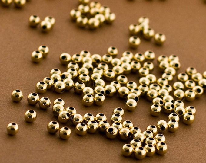 2mm Gold Filled Round Beads, Gold Filled Beads, Seamless Gold Beads ...