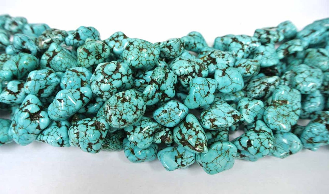 Turquoise Nuggets, 1 Strand, Magnesite Turquoise Nugget Beads, (16 ...