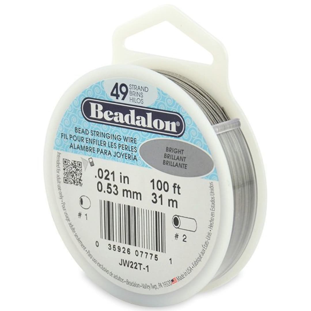 Beadalon 49 Strand Beading Wire .021 100ft Spool - Free Shipping ...