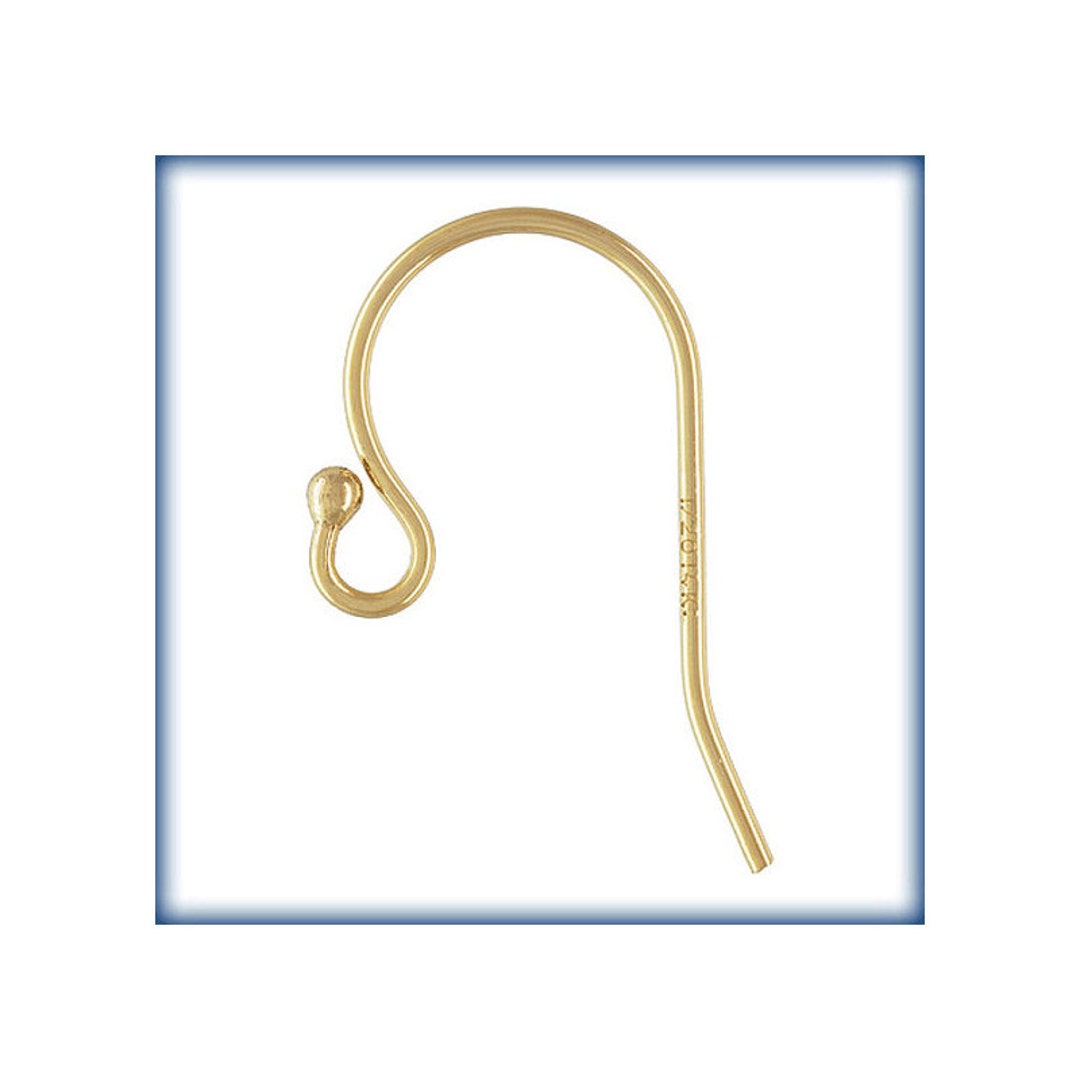 Gold Filled Earwires, Gold Ear Hooks, Earring Findings, Ball End Ear ...