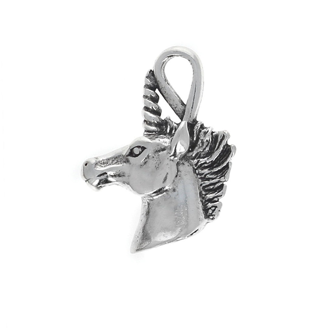 Unicorn Charm, Sterling Silver, Unicorn Head Charm, Gift Items, Charm ...