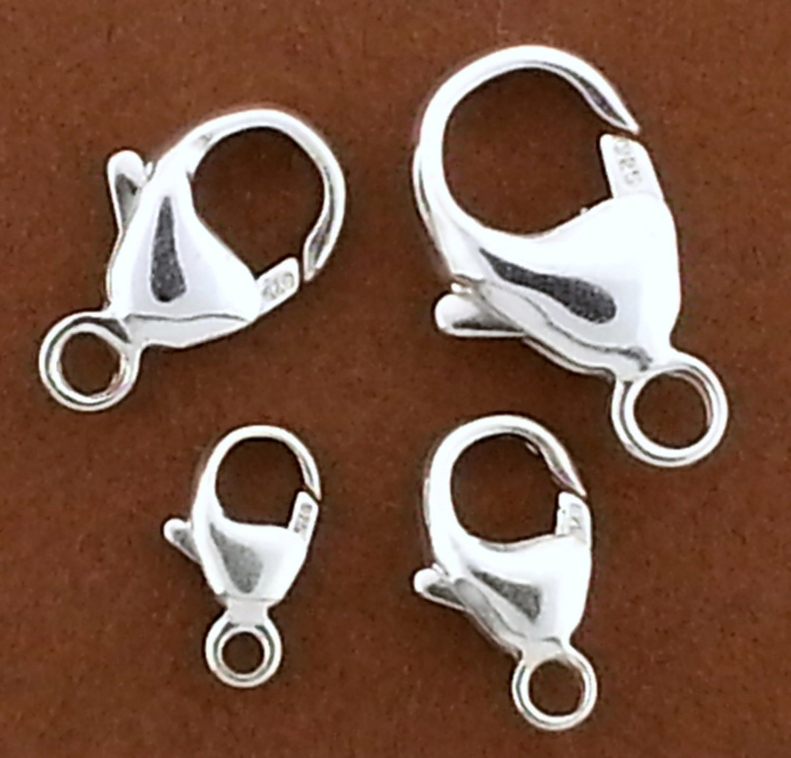 20 PCS Sterling Silver 13mm 925 Lobster Claw Clasp Made in - Etsy
