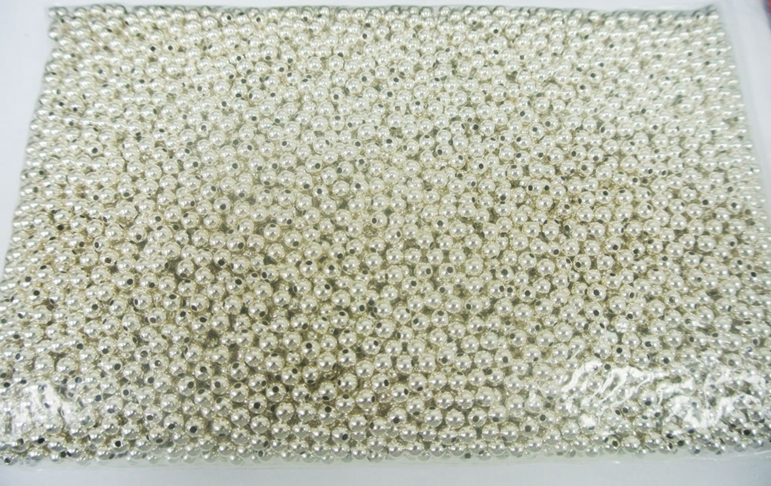 50 Sterling Silver 5mm Round Seamless Smooth Beads High | Etsy