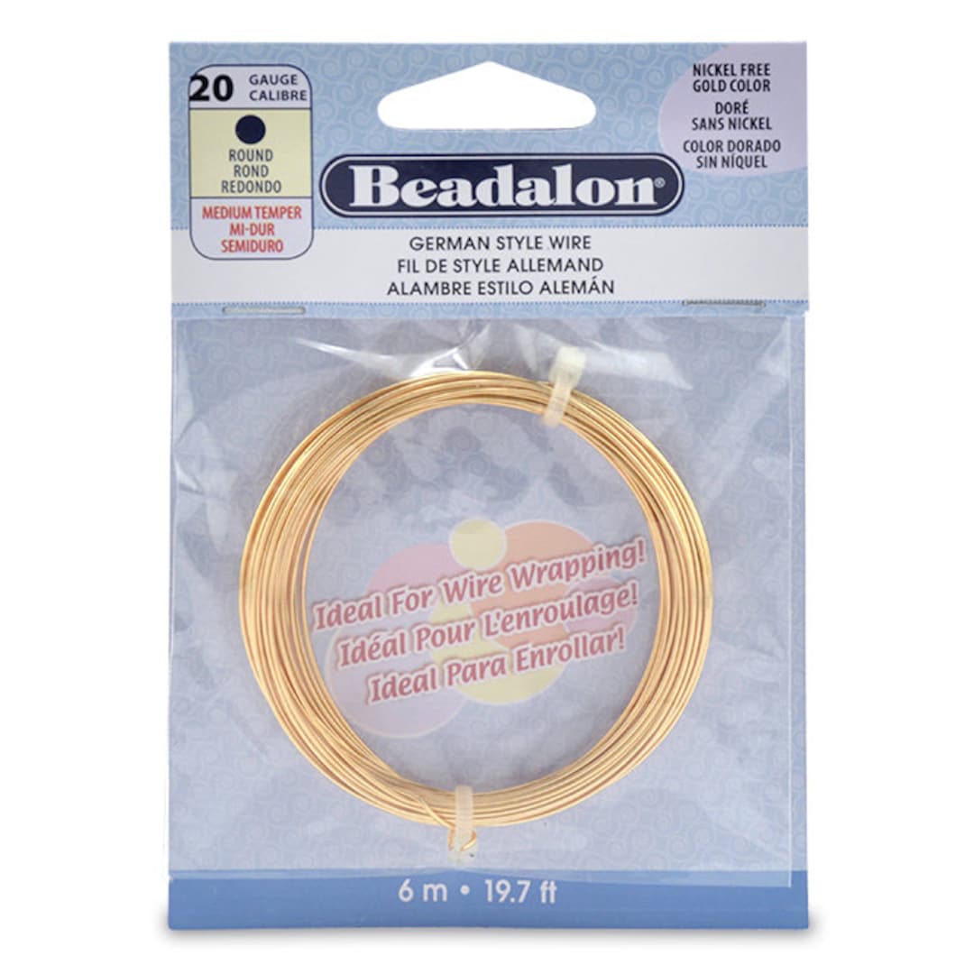 Gold Color Beadalon 20 22 24 26 Gauge Round Wire, Package, Gold Plated ...