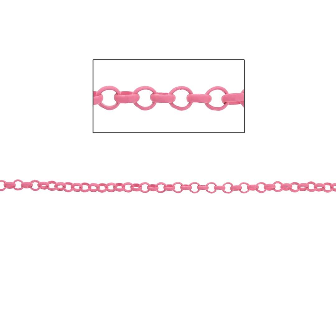 Neon Pink Brass Chain by the Foot, Wholesale Chain, Pink Jewelry ...