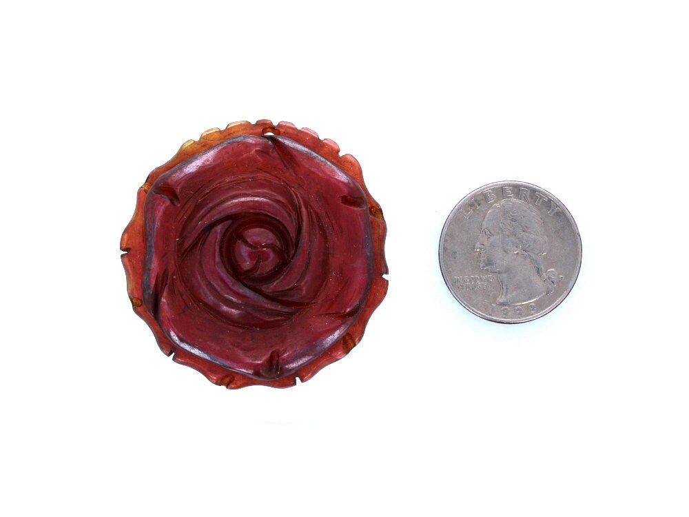 3 piece Burnt Jade Carved Rose Pendants Fashion Jewelry | Etsy