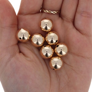 Gold 12mm Beads, 5pc of Gold Filled Beads, Gold Crafting Beads, 12mm ...