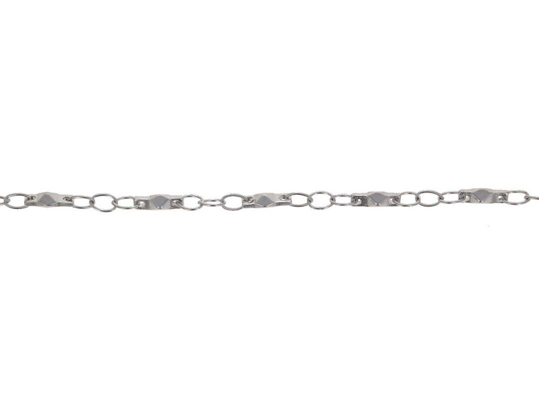 Silver Bar Chain,rhodium Plated Connector Chain 1 Ft - 2.5x6.5mm, Brass ...