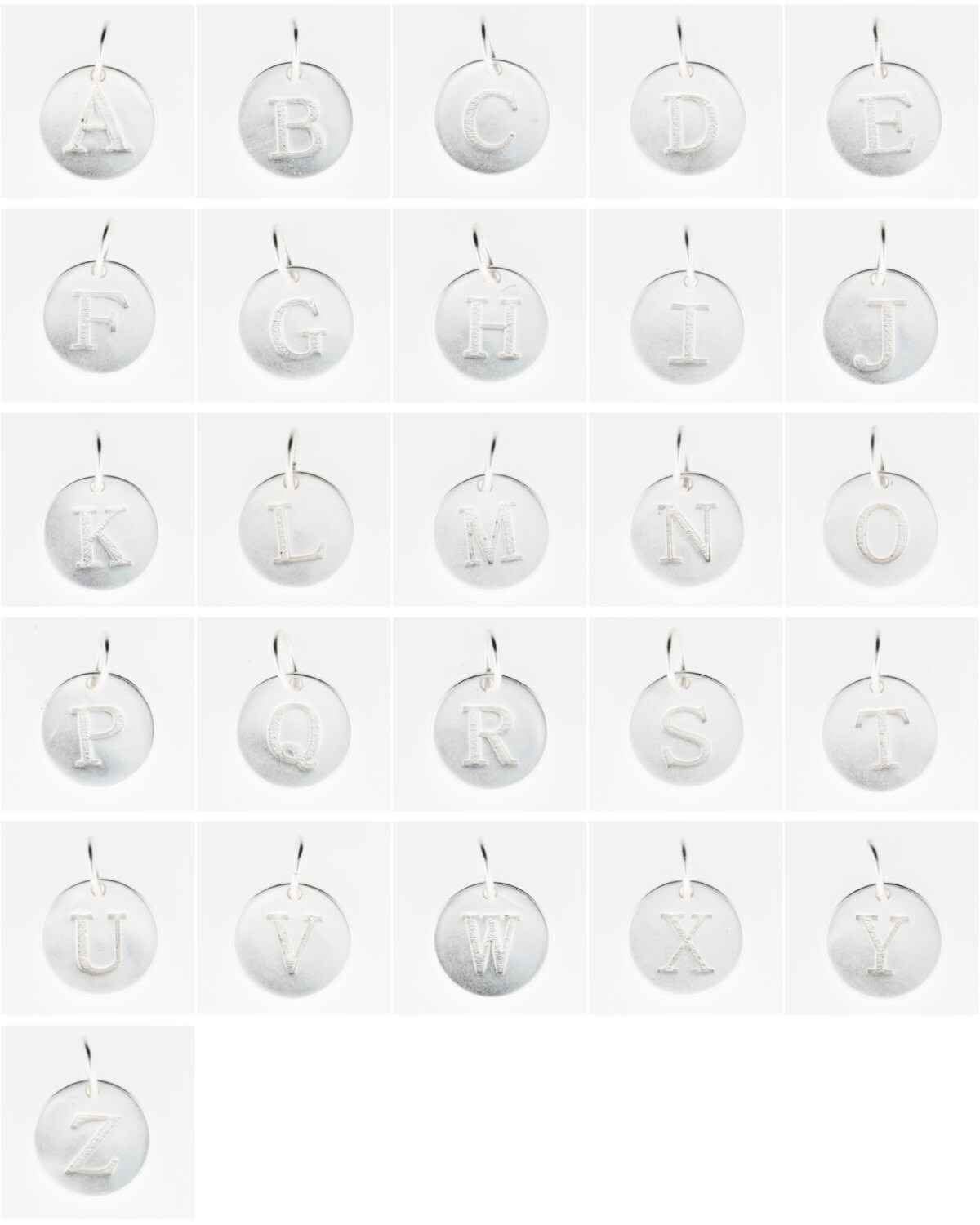 Sterling Silver Initial Charm, 925 Sterling Silver Monogram Pendant ...