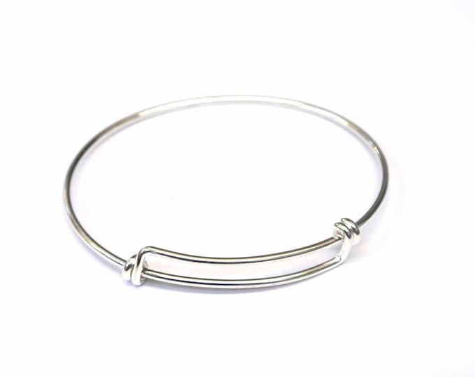 Sterling Silver Adjustable Bangle Bracelet .925 Silver Add a - Etsy