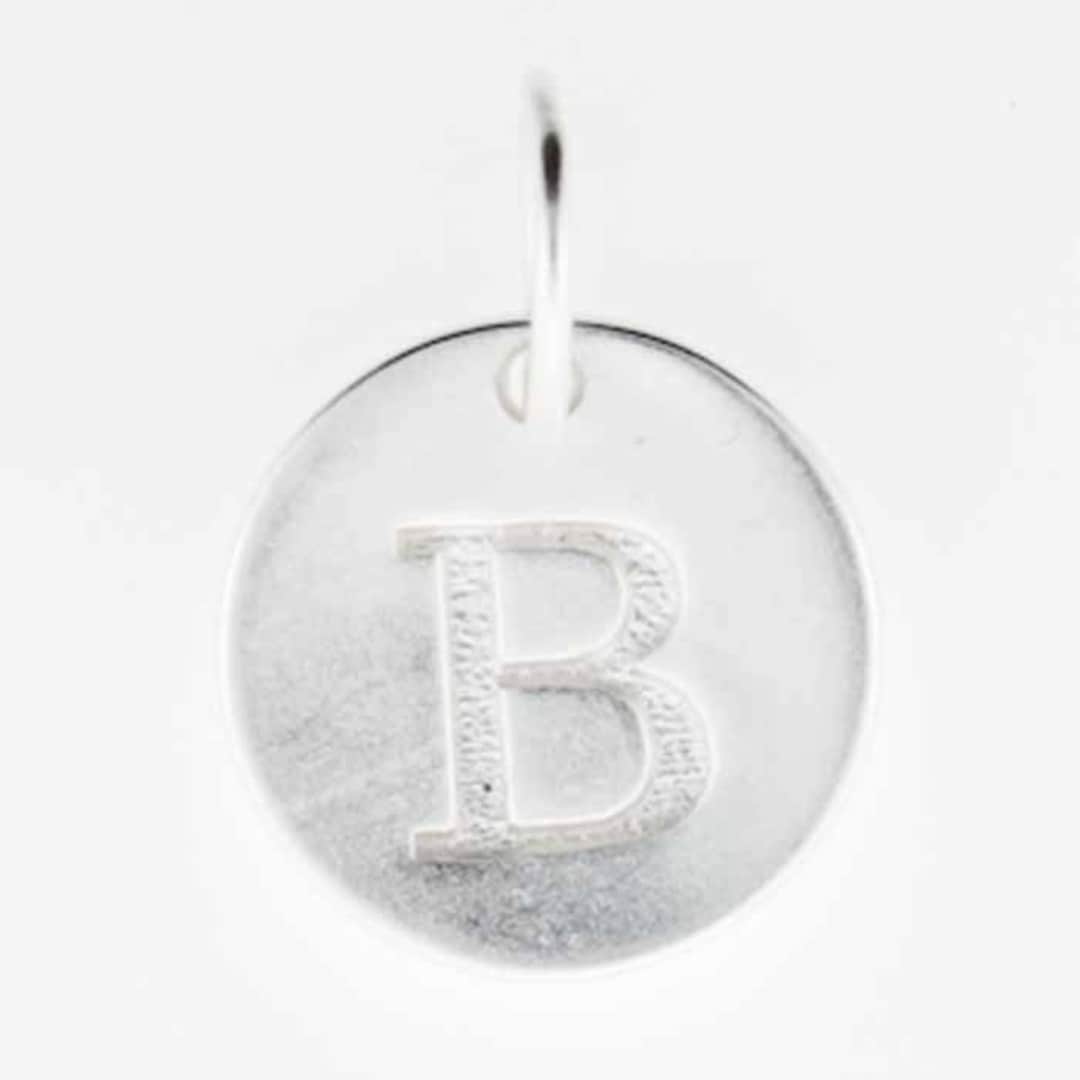 Sterling Silver Initial Charm, 925 Sterling Silver Monogram Pendant ...