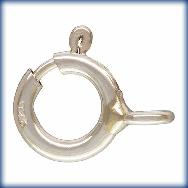 7mm Spring Ring Clasp, Open Loop, 10 PCS, Sterling Silver Spring Rings ...