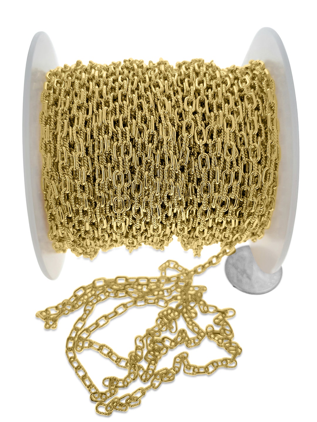 Thick Gold Filled Chain by the Foot, Alternating Rectangular Links ...