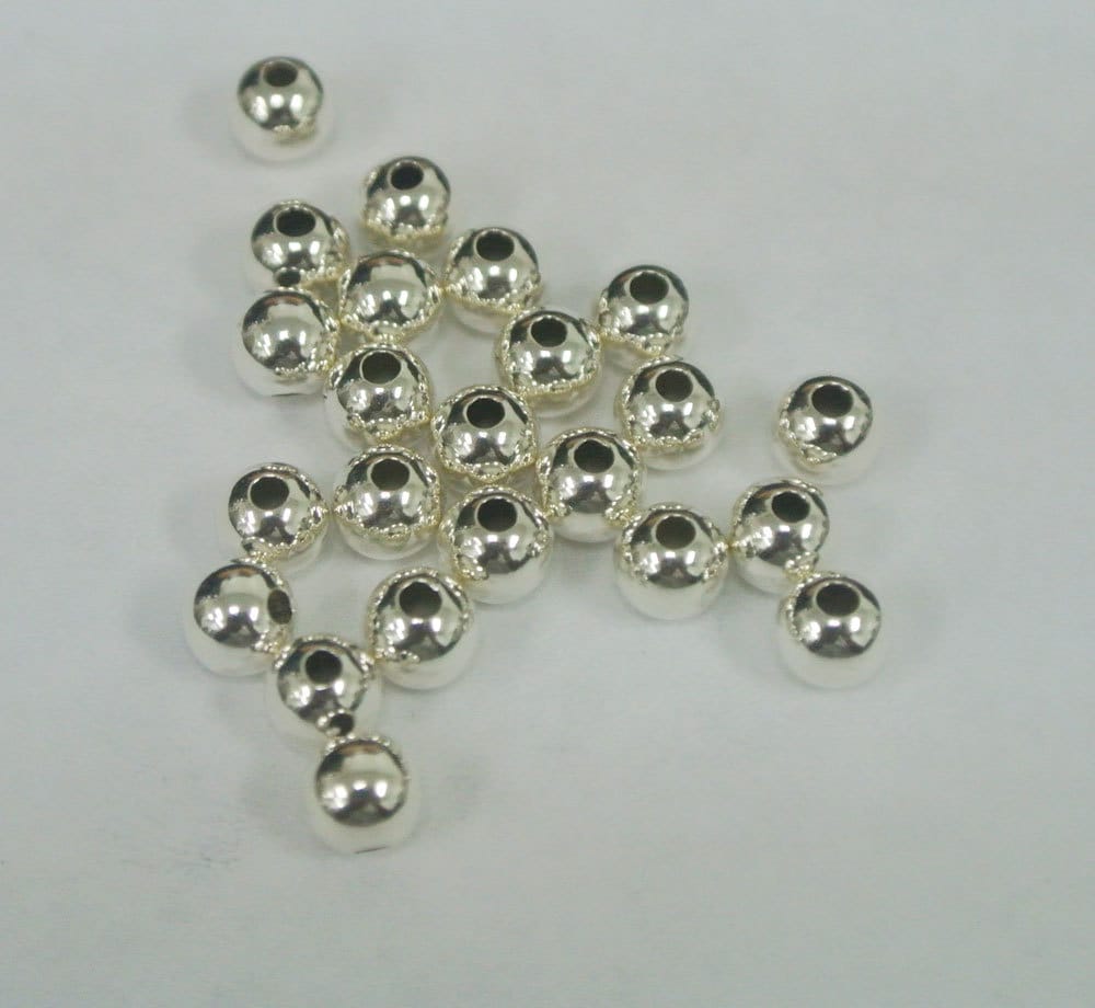 5mm Sterling Silver Beads Silver Beads 10 PCS Round | Etsy