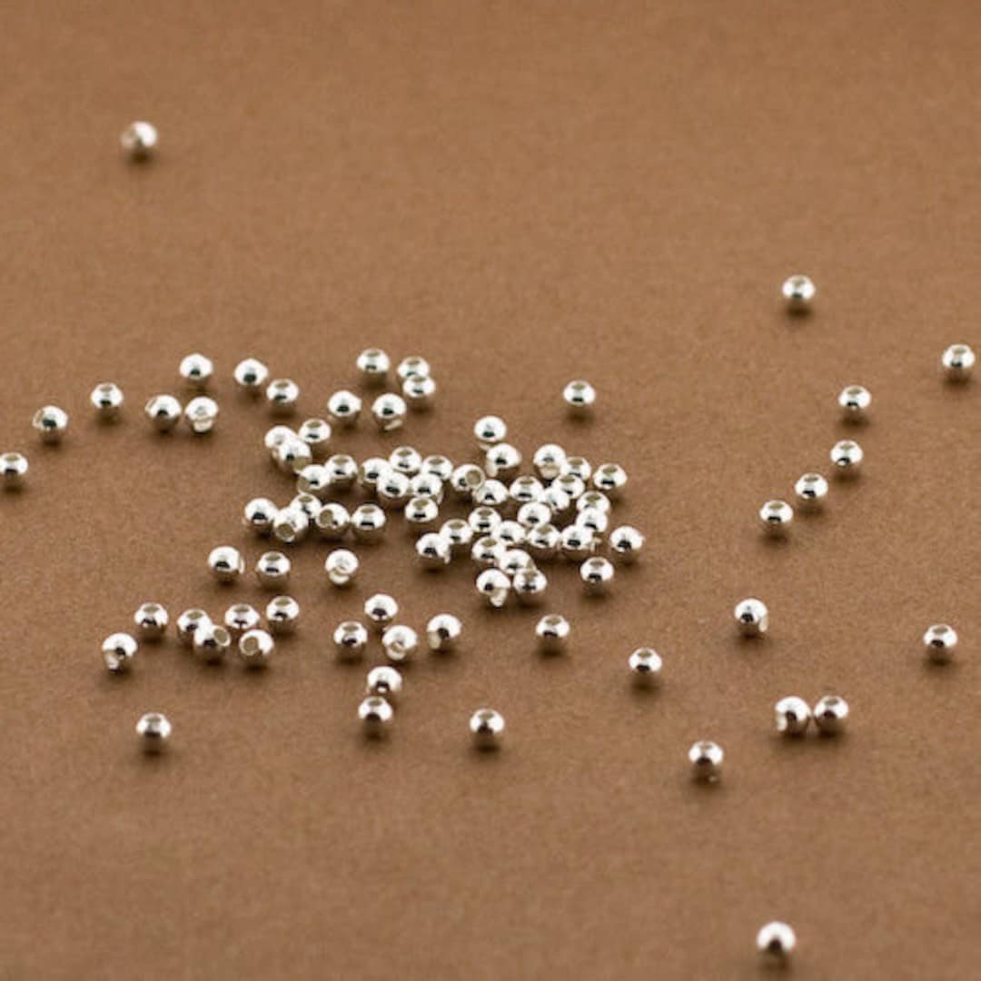 2mm Sterling Silver Beads, 100PCS, Sterling Silver 2mm Round Seamless ...