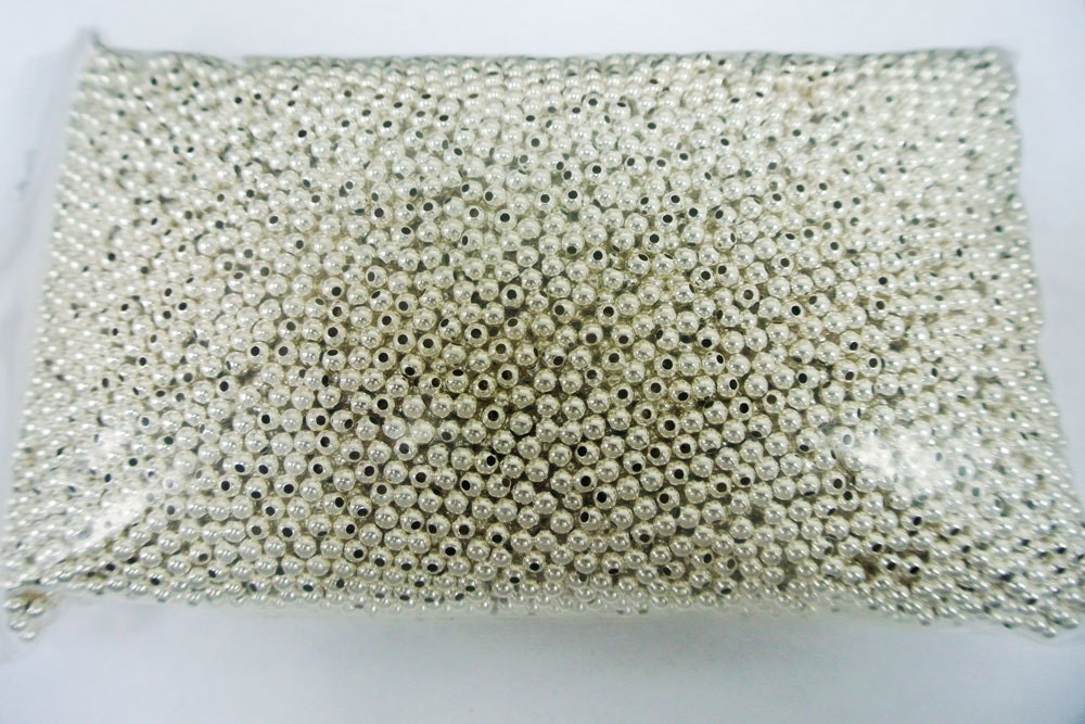 200 Sterling Silver 4mm Round Seamless Smooth Beads 4mm | Etsy