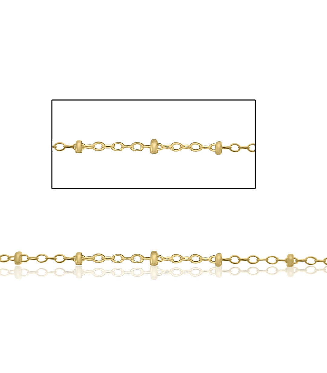 14kt GF Open Satellite Chain, Wider Open Cable Bead Chain, 2mm Bead ...