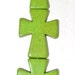 1 STRAND - Green Cross Beads, Large Crosses, 50x40mm Magnesite Crosses ...