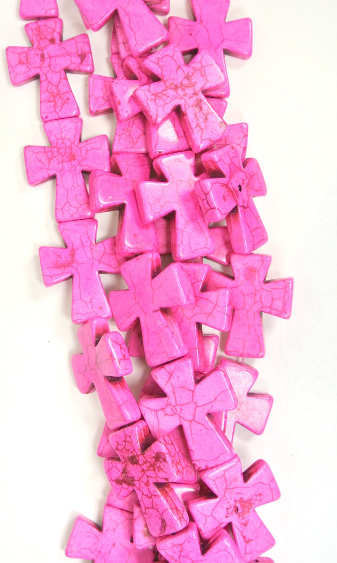 Pink Cross Beads Large Crosses 35x30mm Magnesite Crosses | Etsy