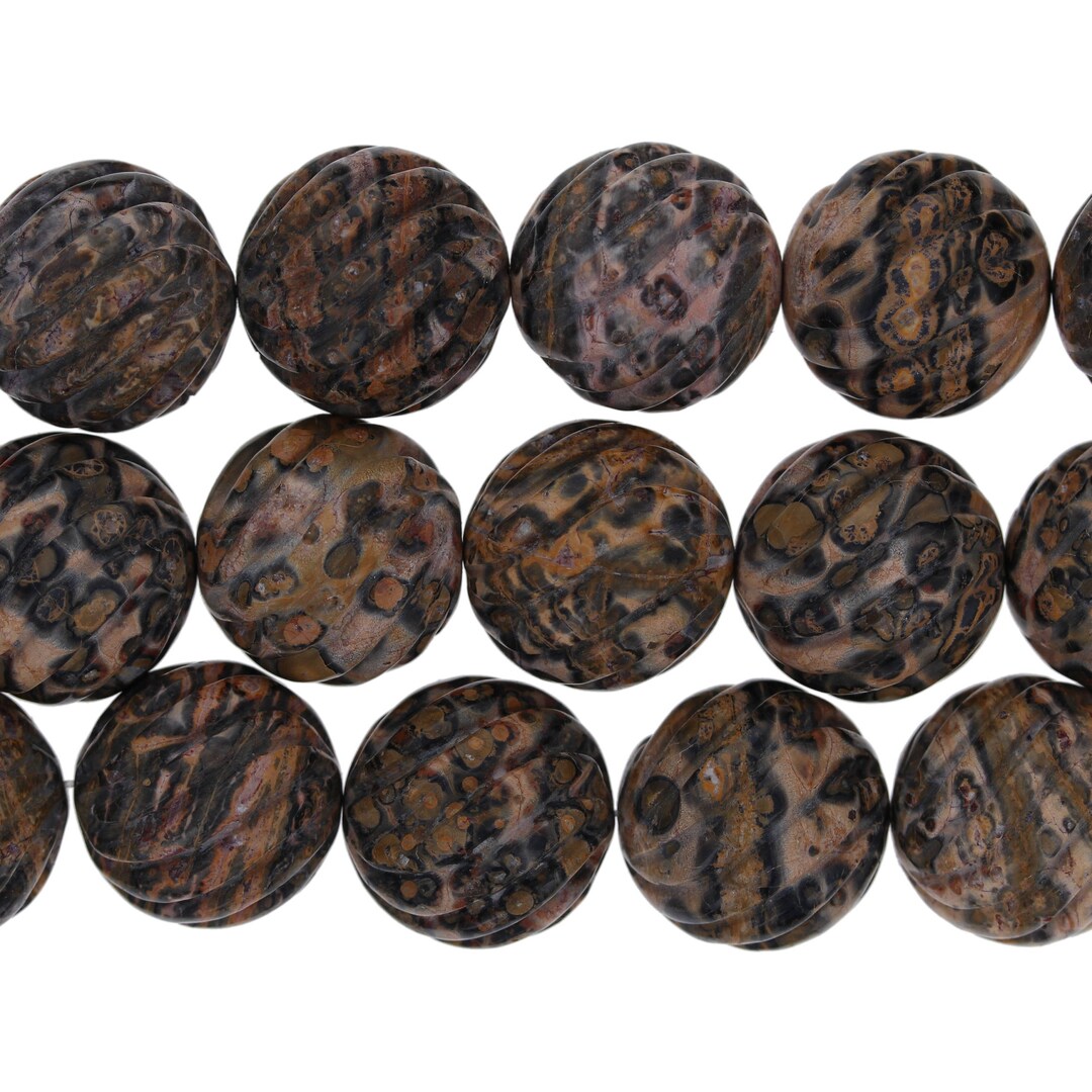 Large Jasper Round Beads, 20mm Spiral Cut Golden Australian Jasper ...