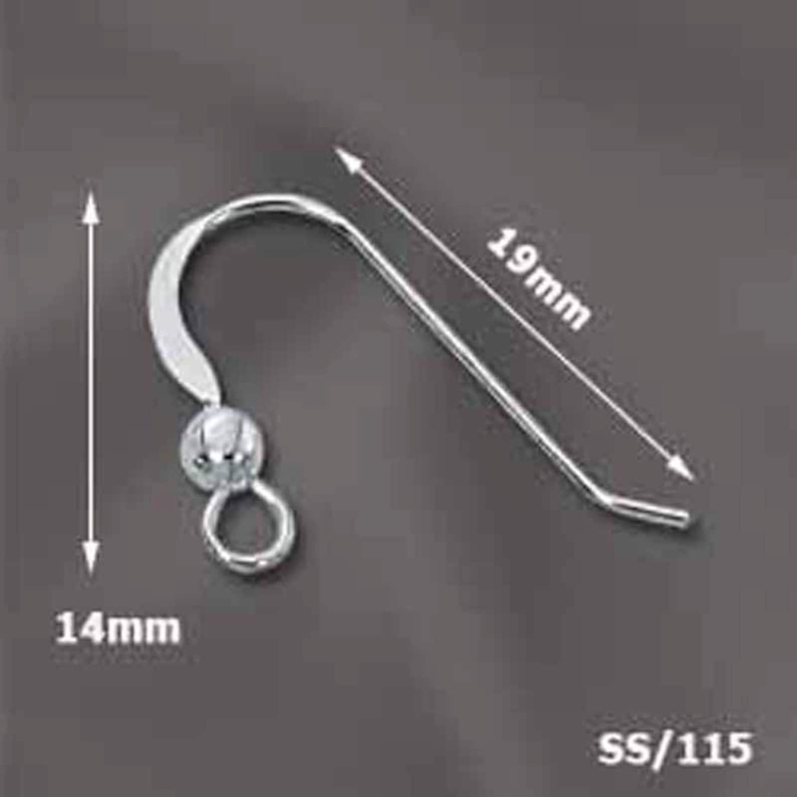 Sterling Silver Earwire, Earring Findings, 3 Pairs, Earwires With 3mm ...