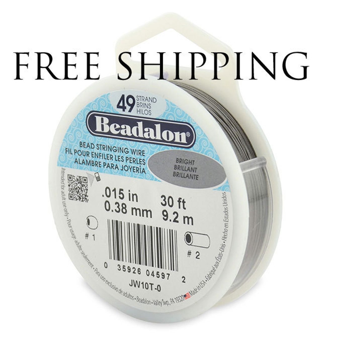 Beadalon 49 Strand Beading Wire .015 30ft & 100ft Spools - Free ...
