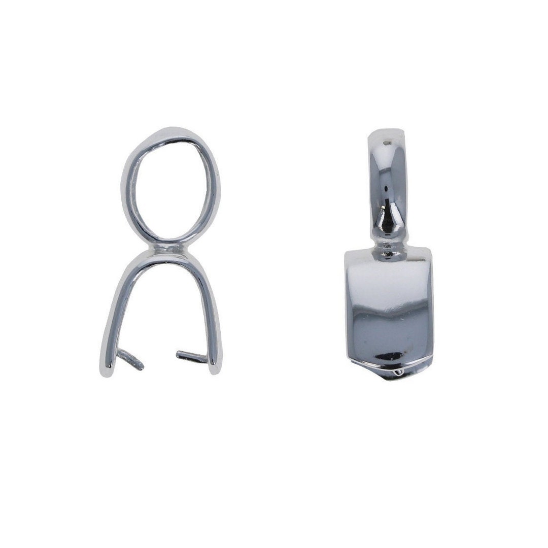 Silver Snap Bail, Large Silver Push in Pegs, Pendant Bail, Polished ...