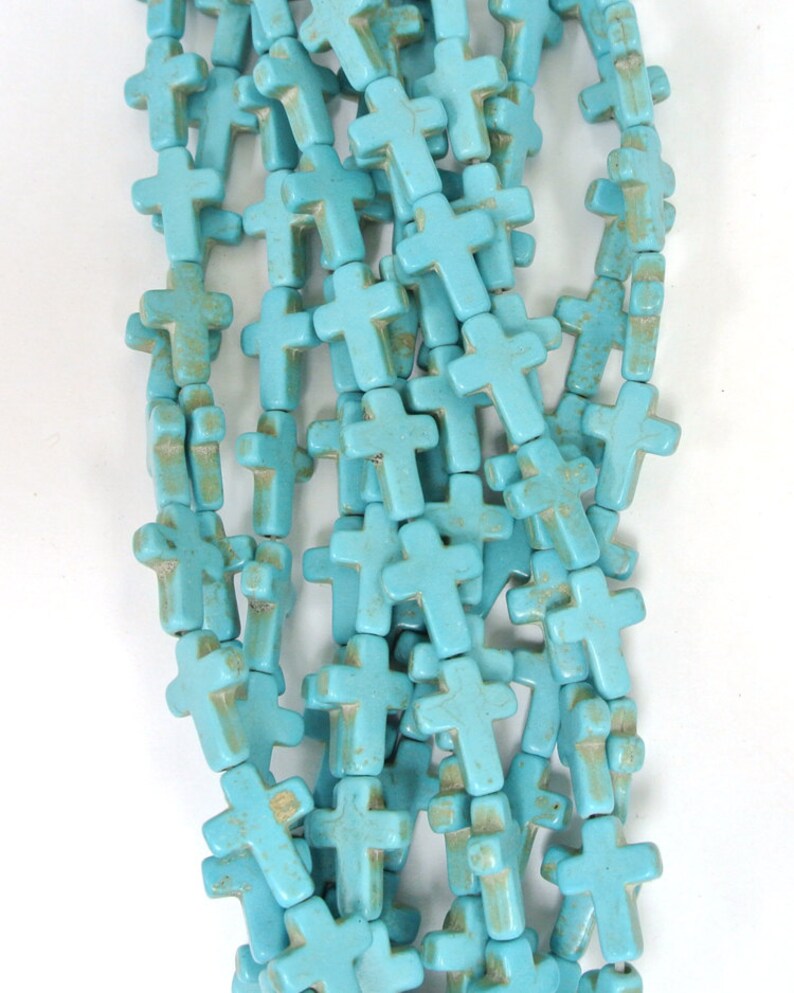 Turquoise Cross Beads, Stone Crosses, 15x12mm Magnesite Cross ...