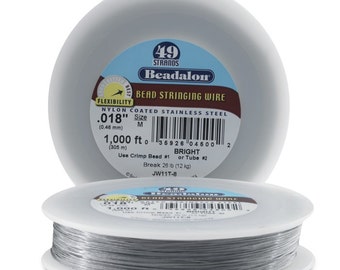 Beadalon 49 Strand Wire .018 Beading Wire 30 Foot Spool - Etsy