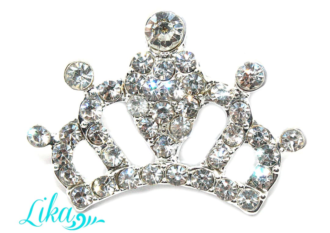 Rhinestone Crown Button - Medium Crown Flat Back Rhinestone ...