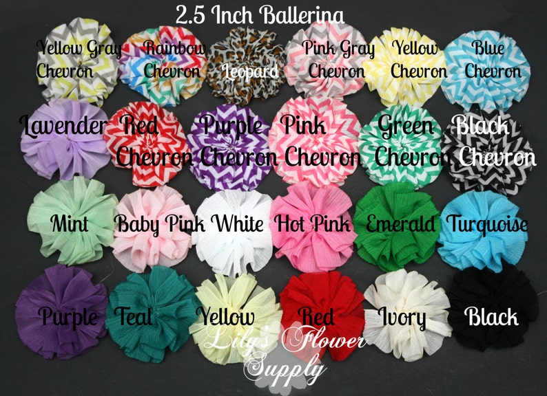2.5 Inch Ballerina Flowers - Chiffon Flower - Folded Flower - Fabric ...