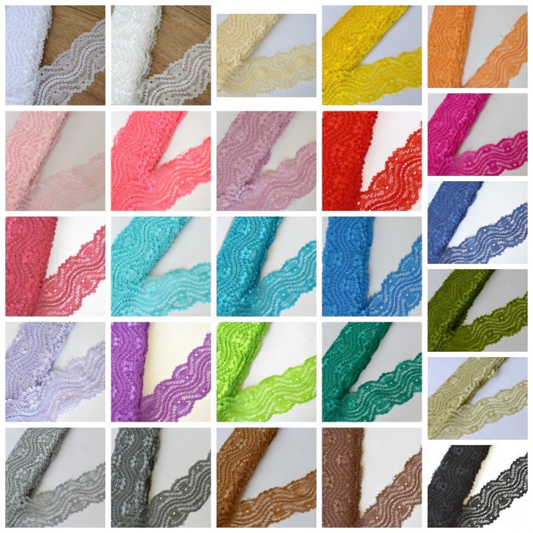 NEW Multi Pack Stretch Lace Elastic - 2 Inch Stretch Lace - Lace for ...