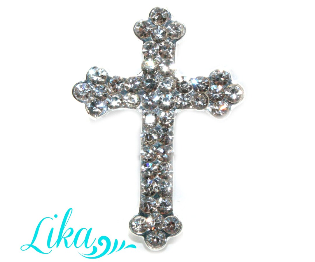 Rhinestone Button - Cross Rhinestone - Flatback Rhinestone Button ...