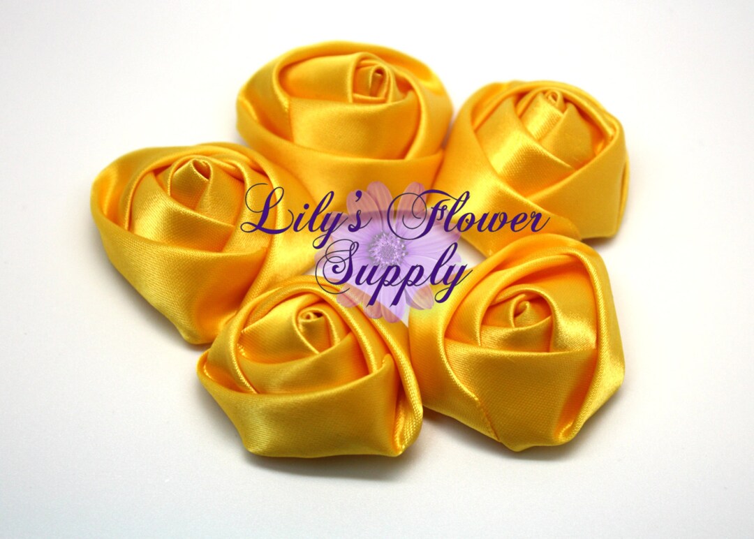 Golden Yellow Mini Rolled Rosettes - Set of 5 - Wholesale - 1.5 Inch ...