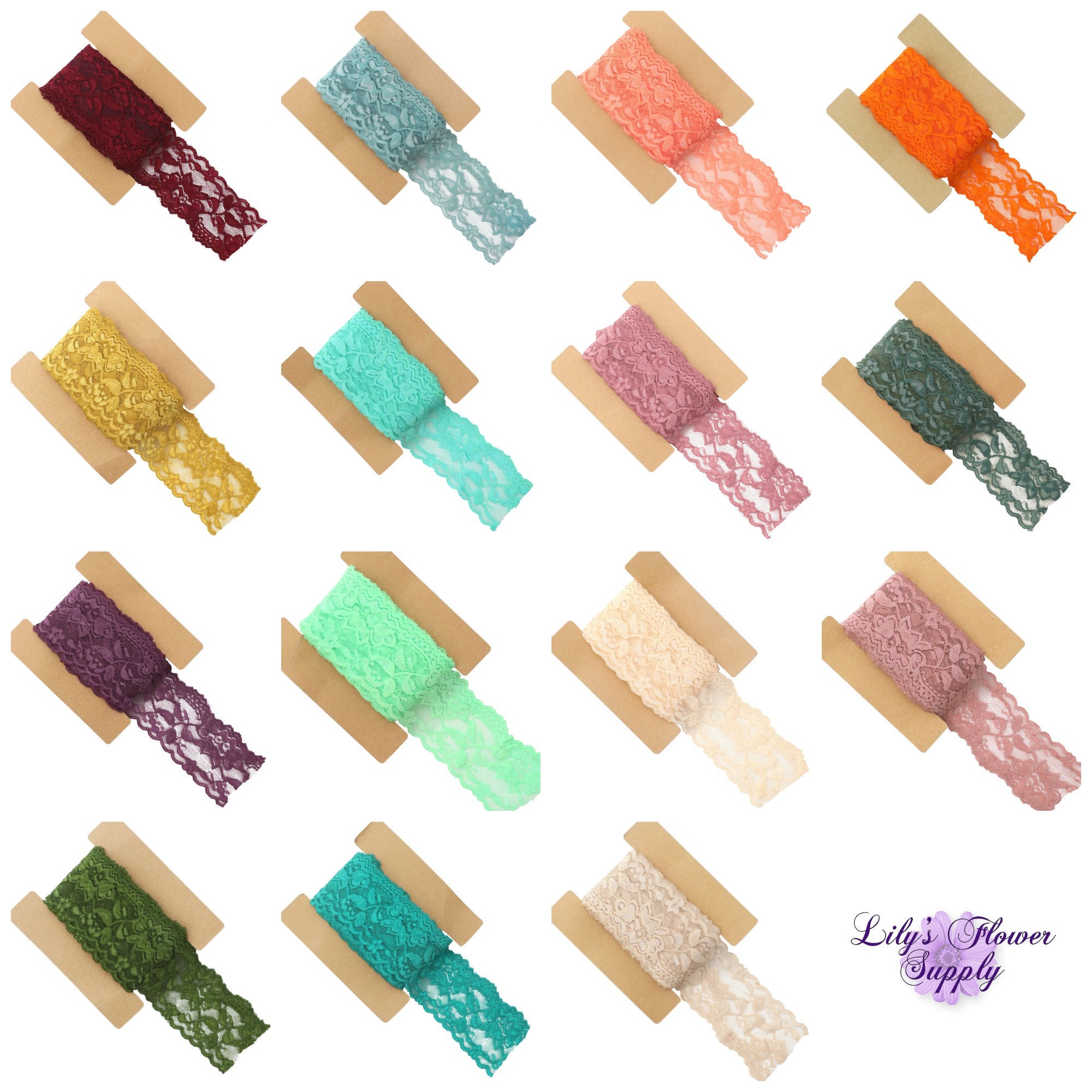 Elastic Lace, Lace Ribbon, Stretch Lace, Elastic Lace Trim, Lace by ...
