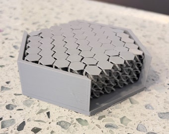 3D Printed Coasters With Holder - Etsy