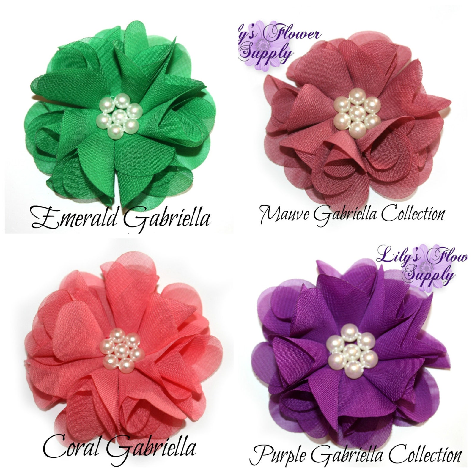 Chiffon Fabric Flowers Wholesale Chiffon Beaded Flower - Etsy
