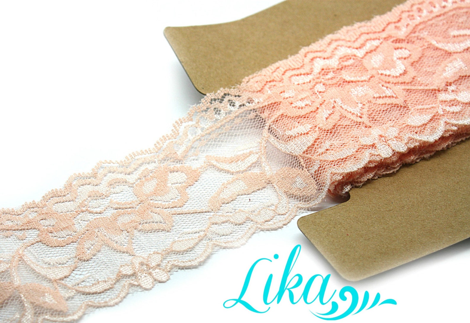 Stretch Peach Lace 2 Inch Wide Stretch Lace by the Yard - Etsy