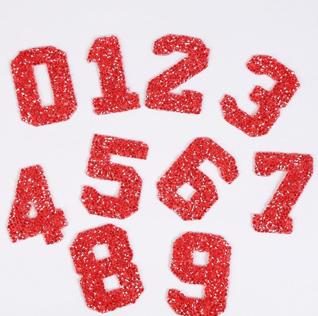Number Rhinestones Patches, Rhinestone Numbers Iron On/sew On, Patch ...