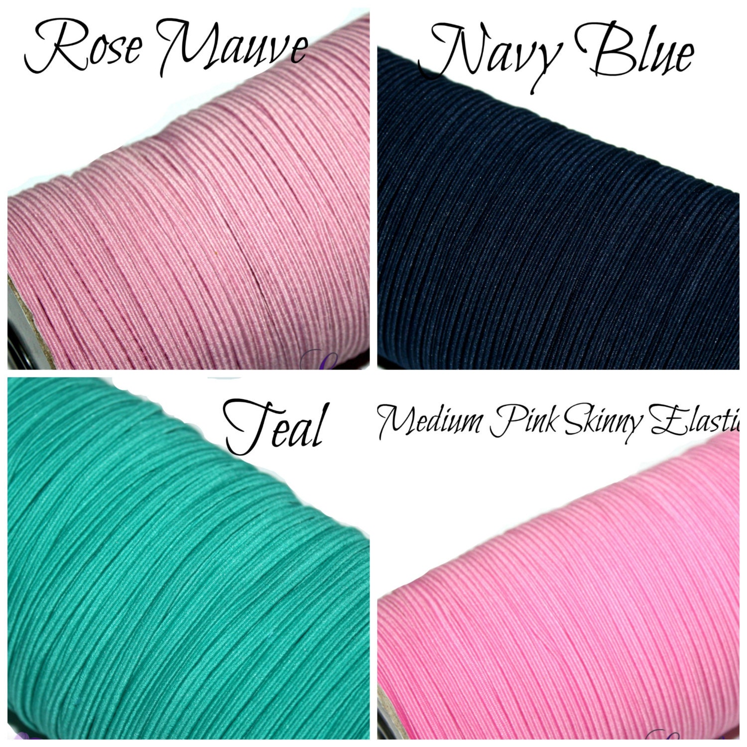 10 Yards 1/8 Inch Elastic - You Choose Colors - Skinny Elastic ...