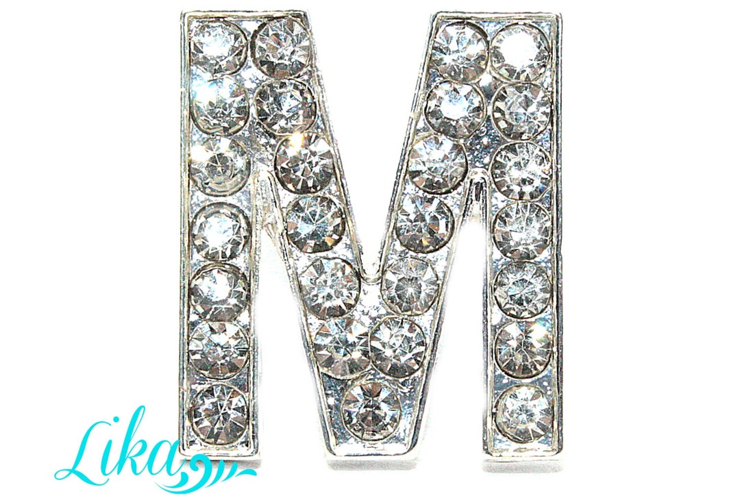 Letter M Rhinestone Choose Quantity Rhinestone Letters Flatback ...