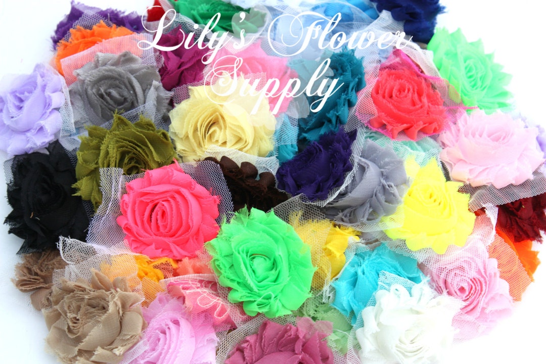 Shabby Grab Bag - 25 Shabby Flowers - Shabby Rose Trim - Solids ...